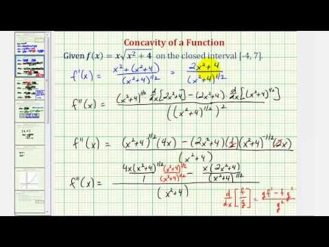 Ex: Determine Concavity and Absolute Extrema (Product and Quotient Rule) | Math Help from ...
