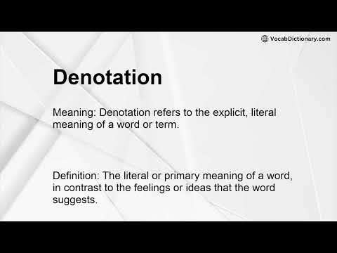 Denotation Meaning