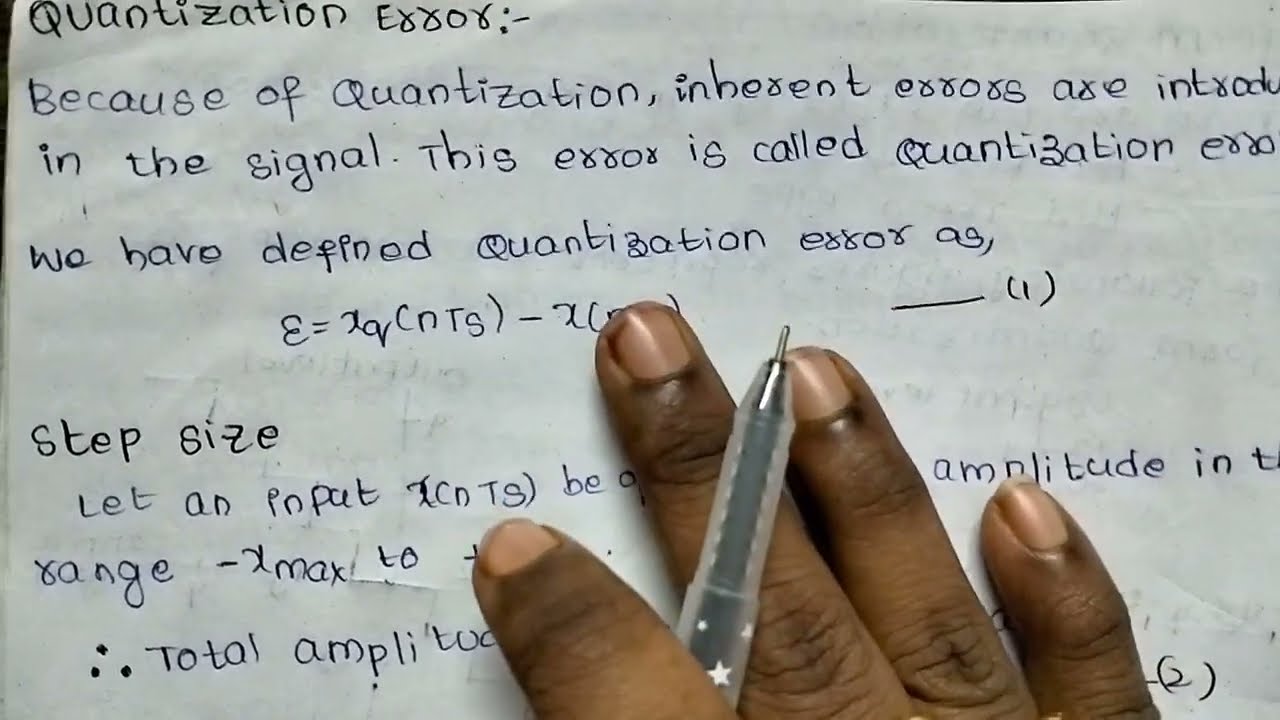 Quantization error|Step size|pdf of Quantization error|Digital communications|