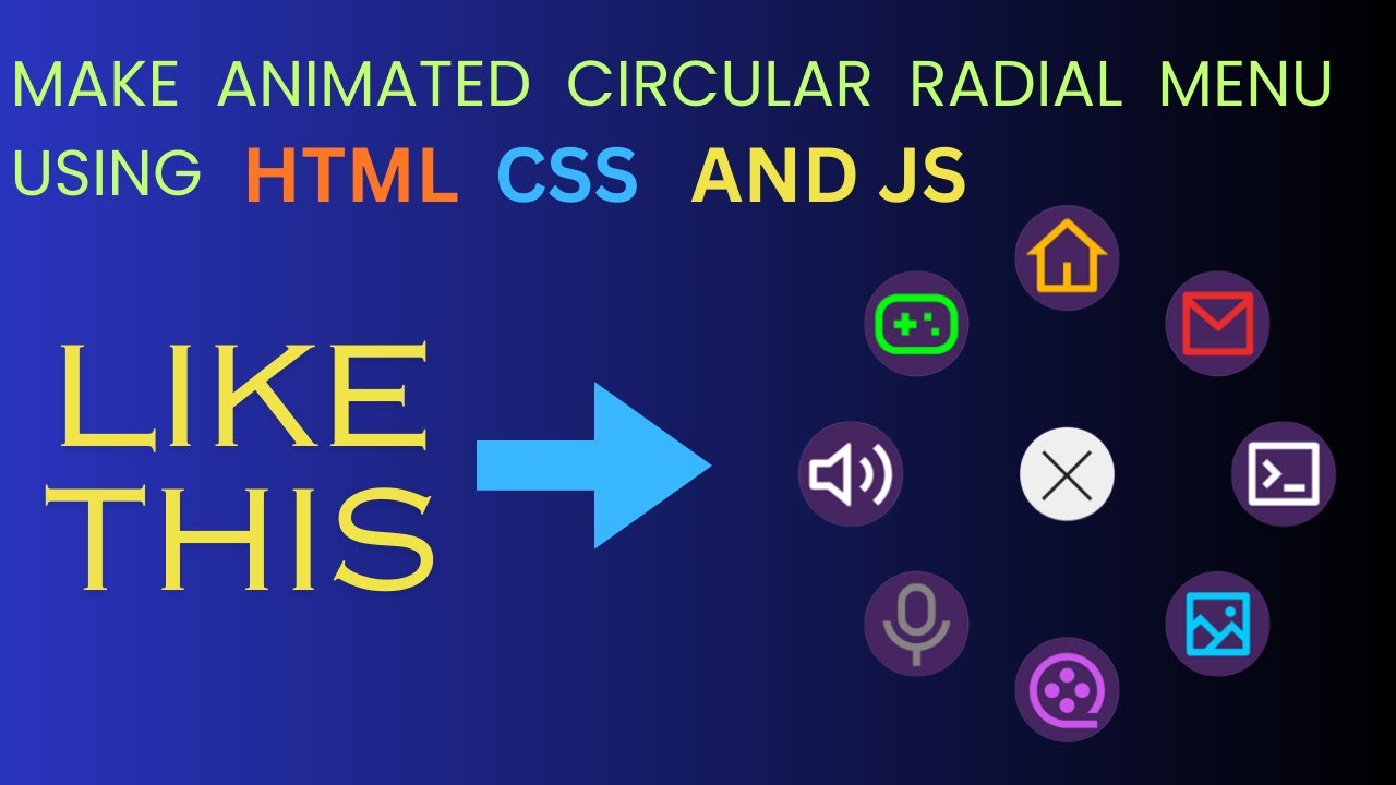 Animated Circular Radial Menu Using HTML CSS and JS