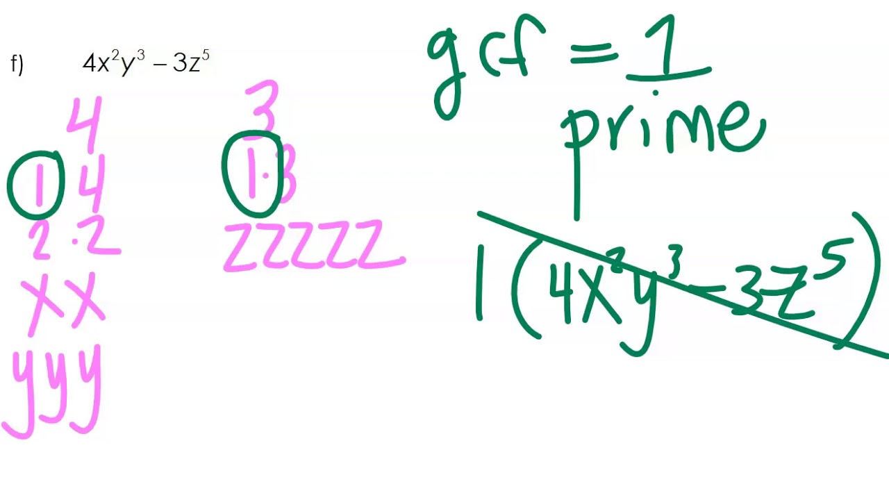 Alg 9 1 Notes  Factoring the GCF