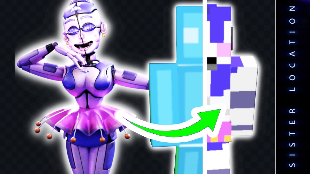 MAKING BALLORA from FNAF a PLAYABLE SKIN for MINECRAFT