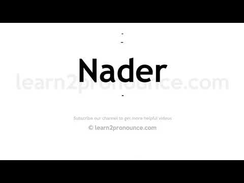 How to pronounce Nader | English pronunciation