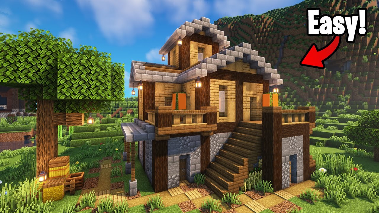Minecraft: How to Build Easy Survival House | Starter House - Minecraft ...
