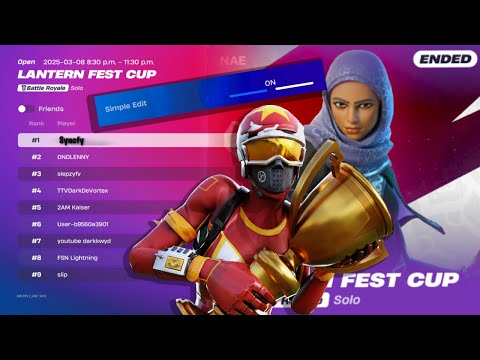 I WON A Fortnite Tournament Using SIMPLE EDIT ๐