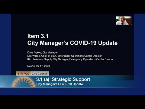 11/17/20 | City Mgr. Dave Sykes presents City's Response to COVID-19 & Continuity of Operations Plan