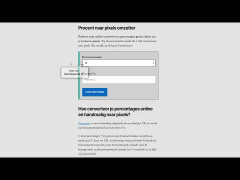 Procent naar pixels omzetter: Hoe gebruik je het?