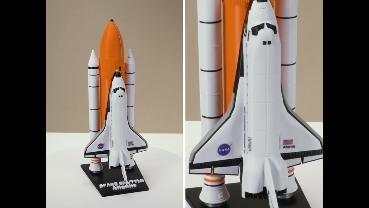 ATLANTIS Space Shuttle - Assembled, 3D printed model