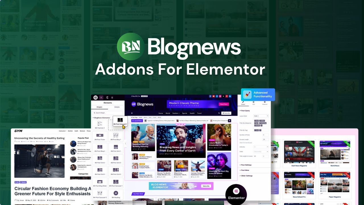Blog News Addons for Elementor | Create Stunning Blog & News Layouts in WordPress
