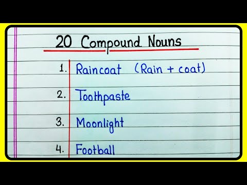 20 Examples of Compound Nouns | Compound Noun examples | List of Compound Nouns | Compound Noun