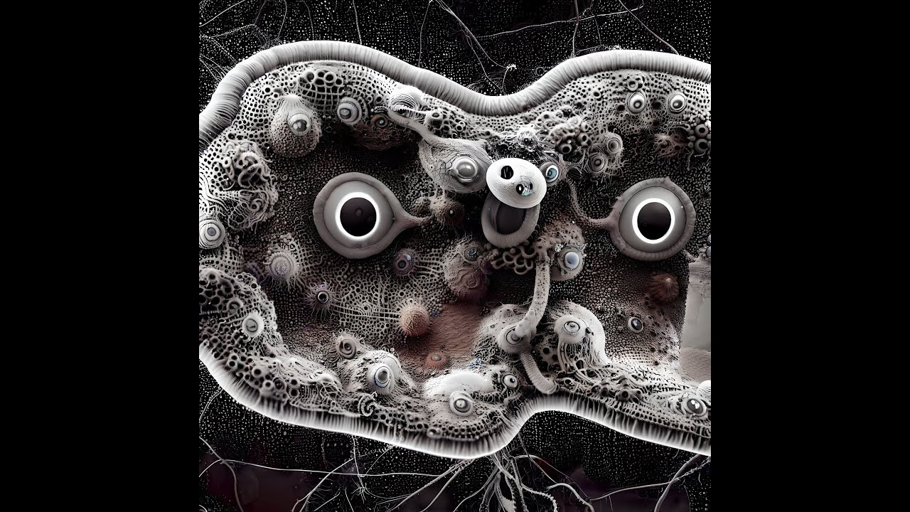 AI generated Scanning Electron Microscope image zoom with reverse and full screen.