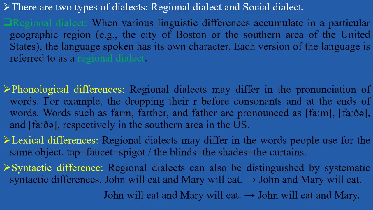 Sociolinguistics - Lesson 3 - Language and Dialect