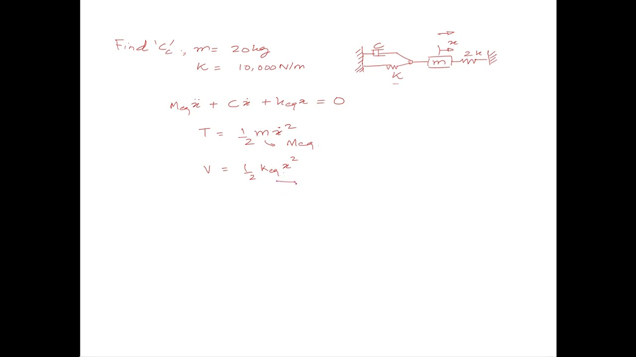 Find critical damping coefficient of a system