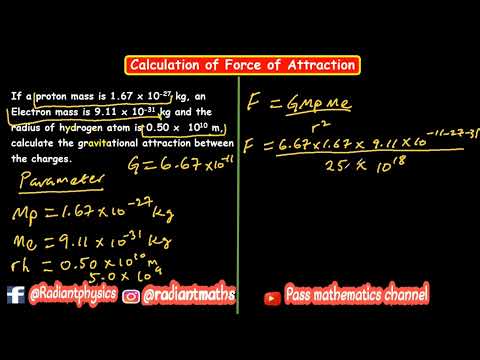 Calculation of force of attraction