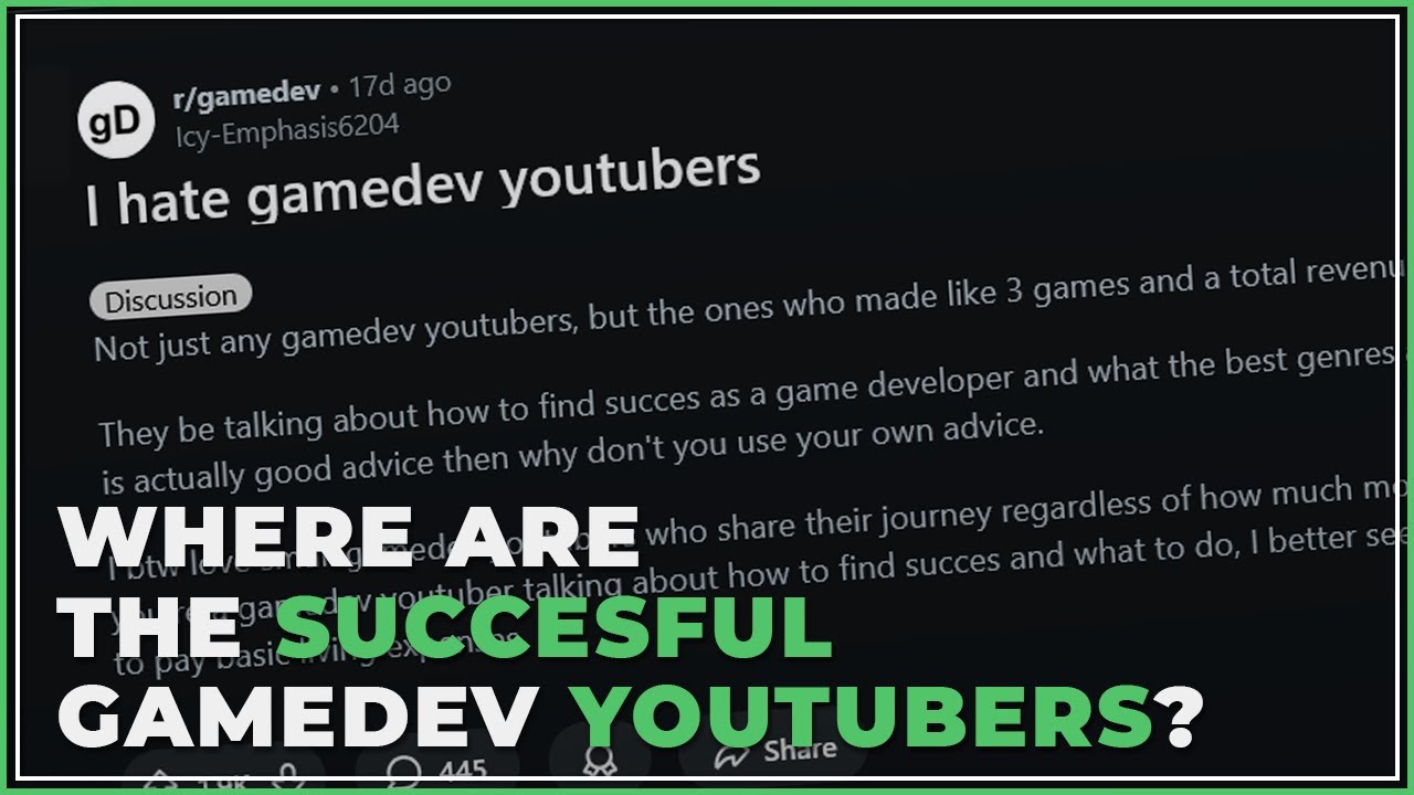 The problem with gamedev YouTubers.