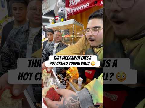 #ThatMexicanOT eats a hot Cheeto boudin ball? 😳 #hiphopartist #foodie #upcomingrapper #shorts