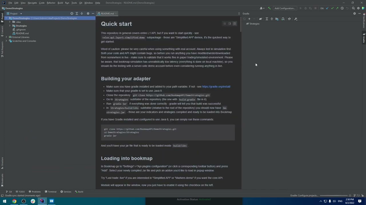 Bookmap Simplified API Setup Details