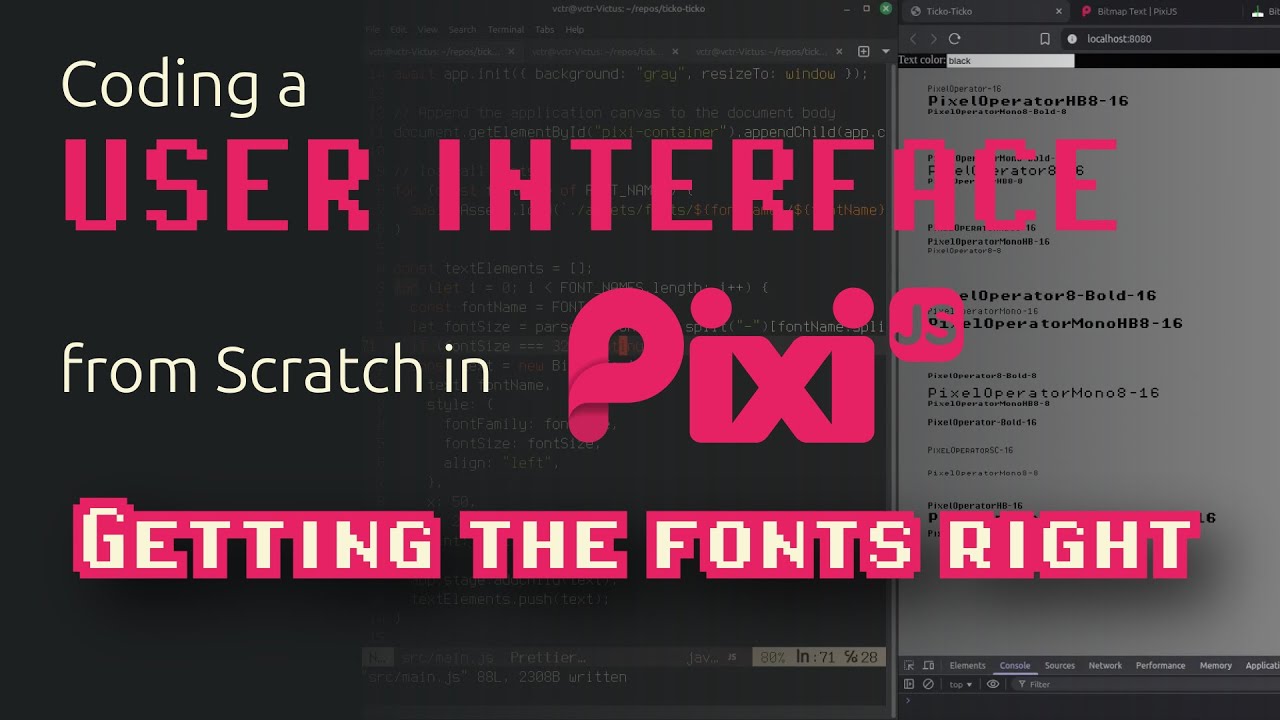 Getting the fonts right in my custom GUI library with pixi.js