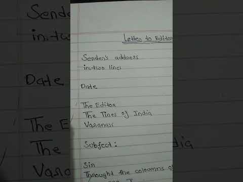 Dear sir Letter to editor Format for class 10 Board exams #dearsir #study #boardexam #shorts