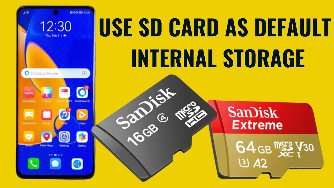 How to set an SD card as default internal storage on Android phone
