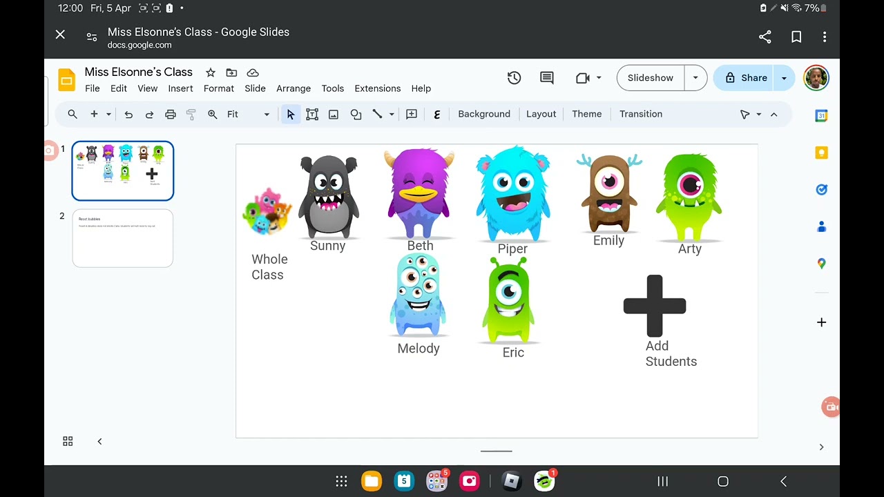 I have reset everyone's bubbles on ClassDojo