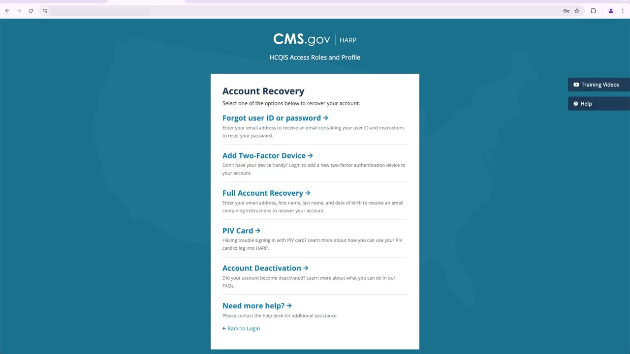 HARP - Account Recovery
