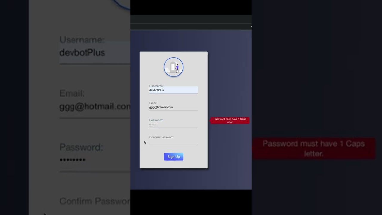 Form Validation | Teaser |( Watch complete Tutorial on devBotPlus ) #shorts