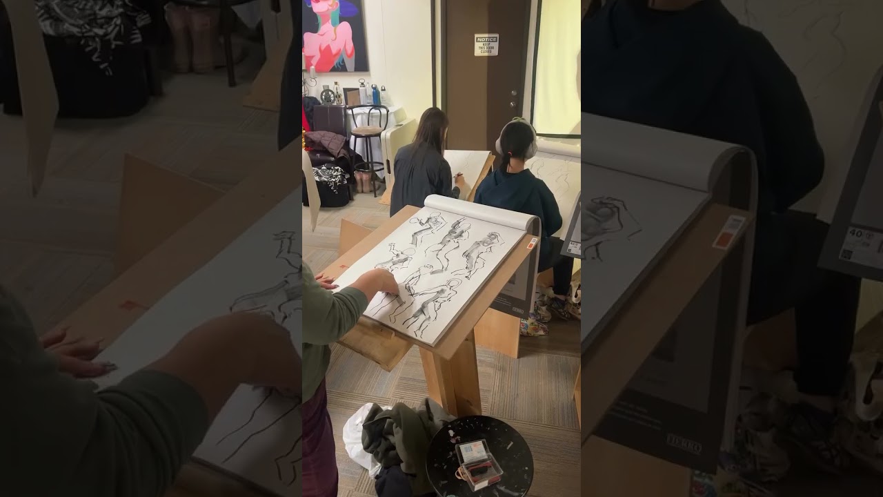 Life drawing featuring our female model! #art #artclass #drawing