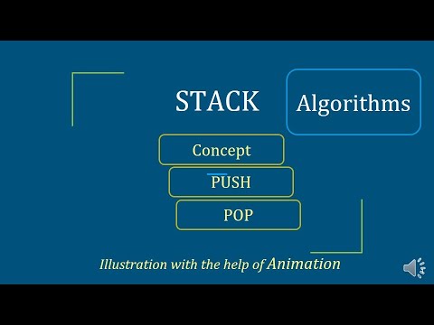 STACK Algorithms | Illustration of PUSH & POP Operations (Animation) | Malayalam