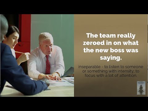 Phrasal Verb – Zero in on (The team really zeroed in on what the new boss was saying) #zeroinon #hr