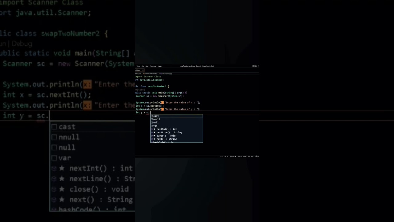 Swap Two Numbers Without Third Variable using Java Program |Taking input from the User |Java Program