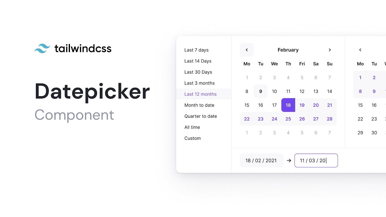 Datepicker component using Tailwind CSS