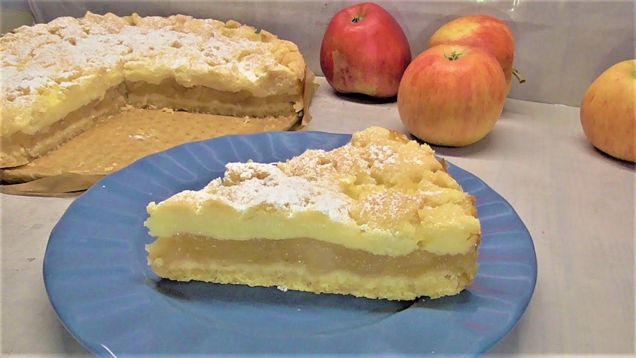 Apfelkuchen mit Pudding - Einfache Rezepte