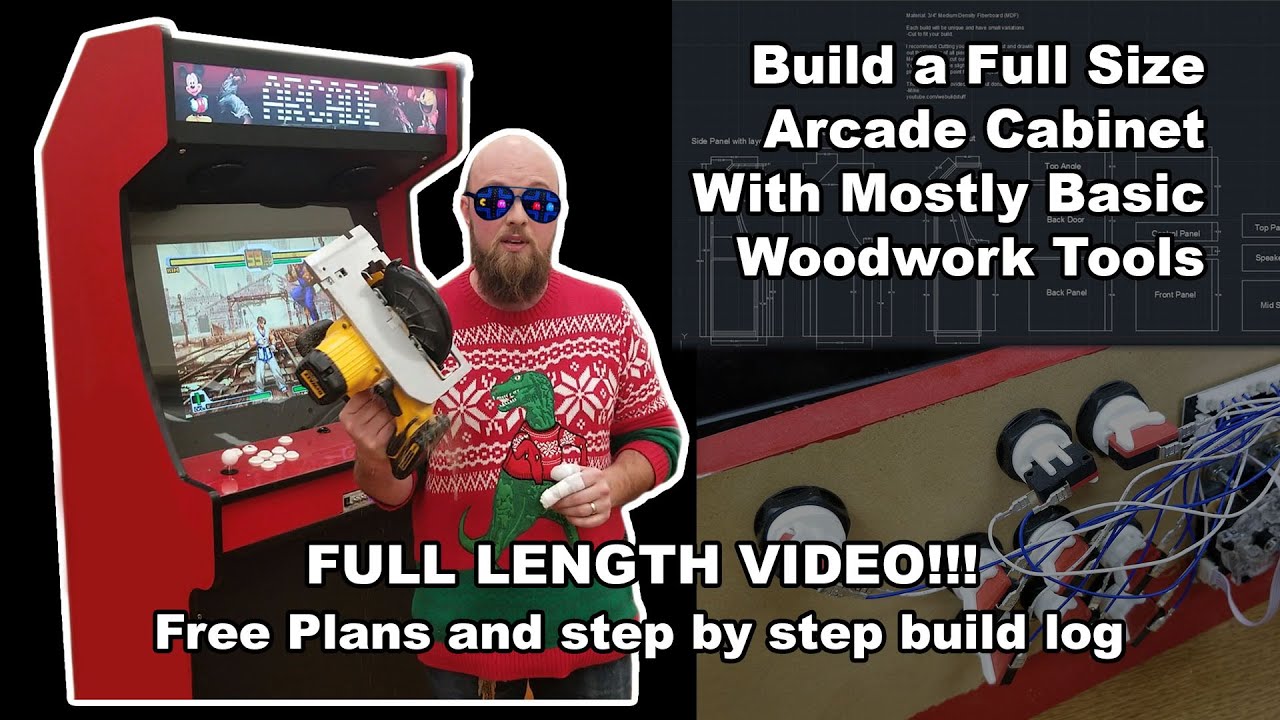 DIY Full Size Arcade Cabinet with Basic Tools - FULL LENGTH BUILD LOG and FREE PLANS