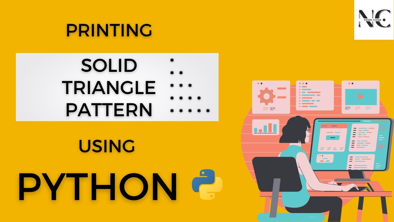 Write a program to print a Solid Right Angled Triangle Pattern  in Python || Visual Studio Code ||