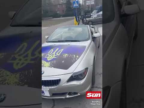 Ukrainian BMW fitted with machine gun #Shorts