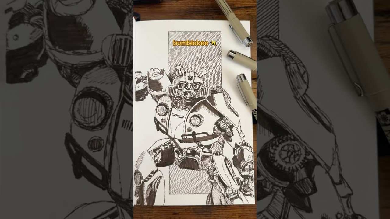 Drawing Bumblebee from Transformers 🐝 #drawing #art #sketch #bumblebee #transformers #cars