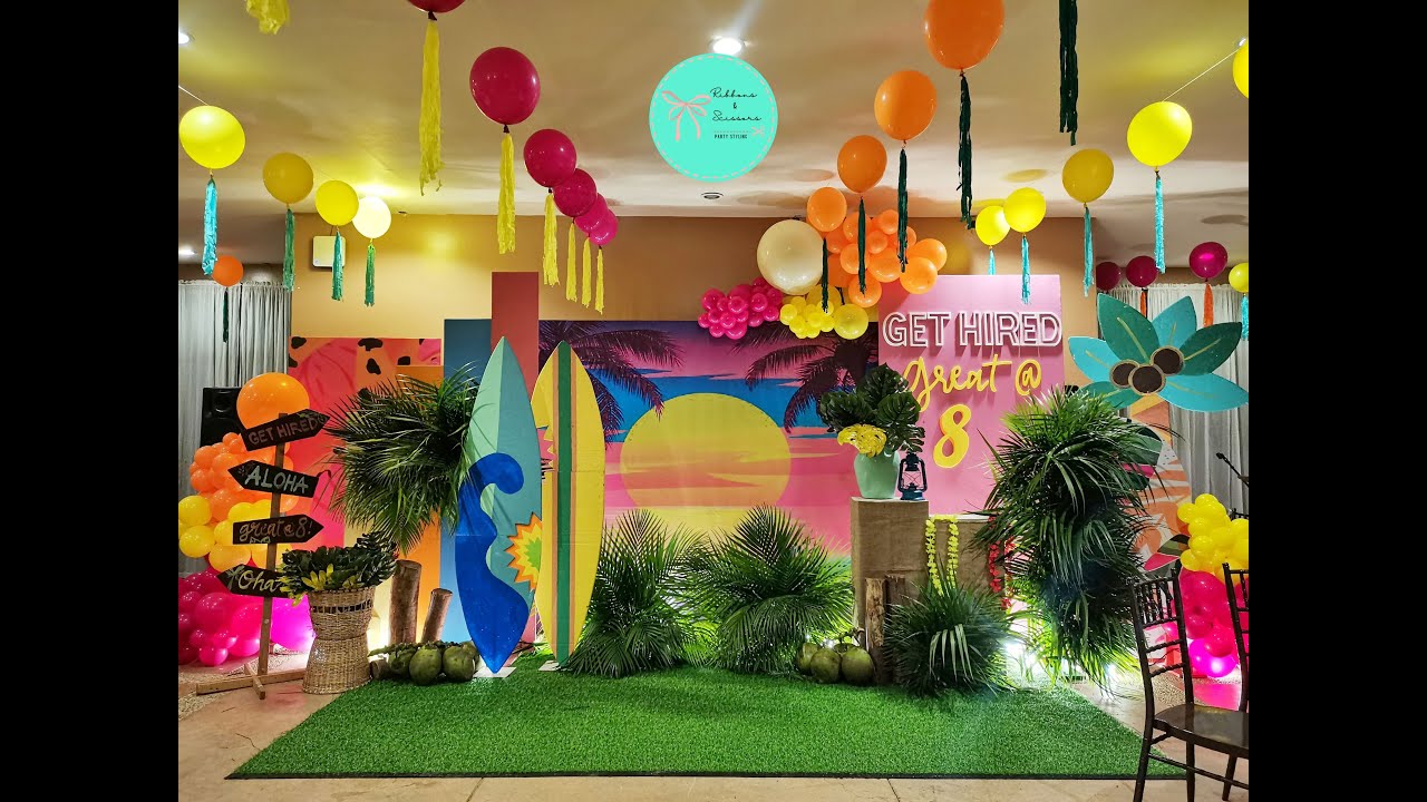 Hawaiian Themed backdrop