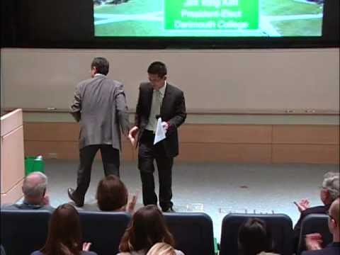 Jim Yong Kim lectures on global health, Dartmouth College