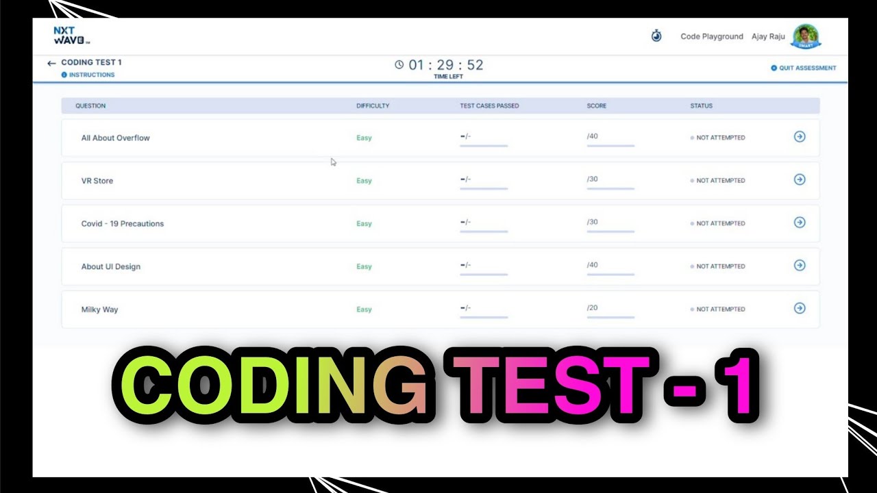 CODING TEST-1 || 5 Practices || Frontend intermediate Using CSS Flex Box || #nxtwave || #ccbp