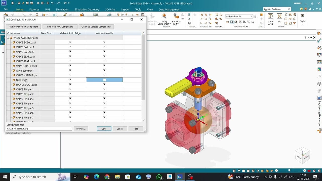 Assembly Configuration in Solid Edge | How to create configuration in solid edge