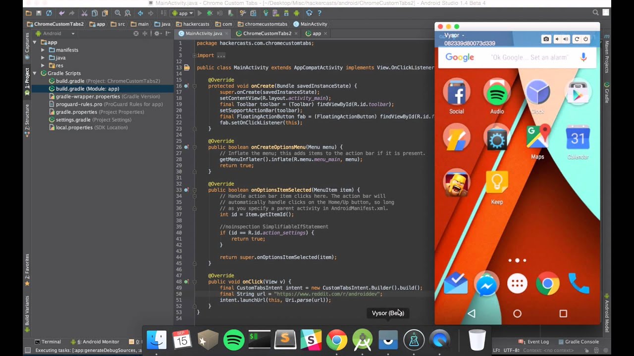 Hackercasts - Introduction to Chrome Custom Tabs