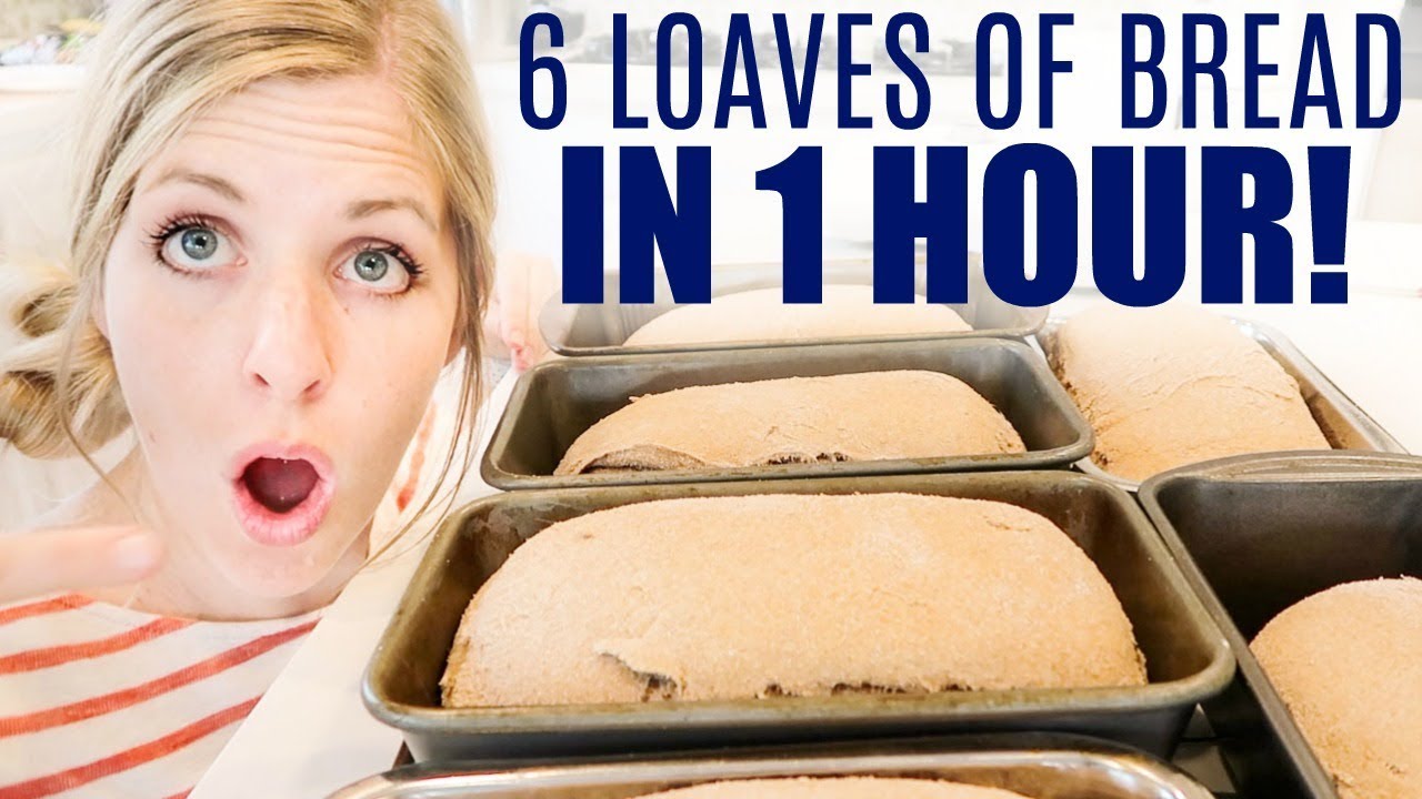 How to Make BREAD! Make 6 Loaves in 1 hour! Bread making for beginners