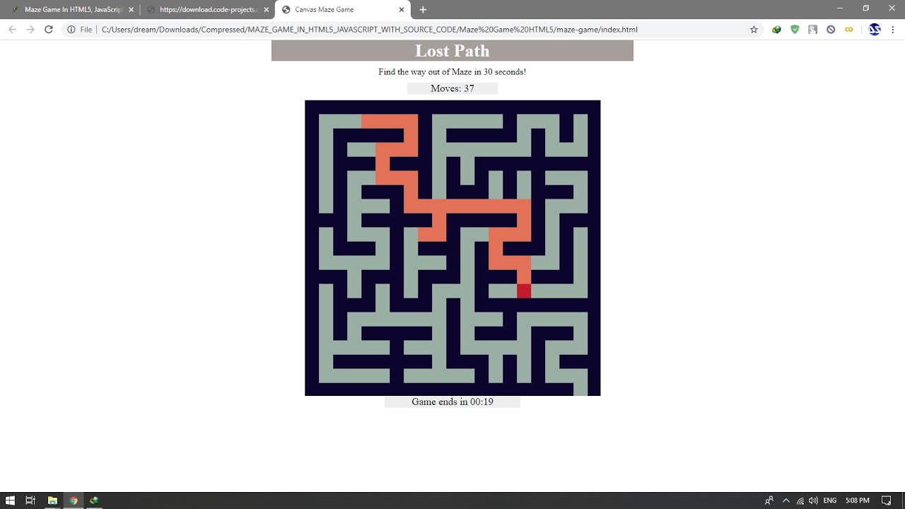MAZE GAME IN HTML5, JAVASCRIPT WITH SOURCE CODE | Source Code & Projects