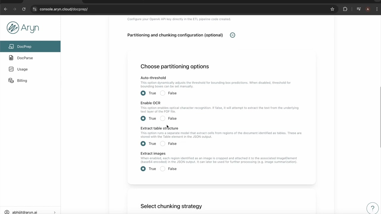 Aryn DocPrep Walkthrough