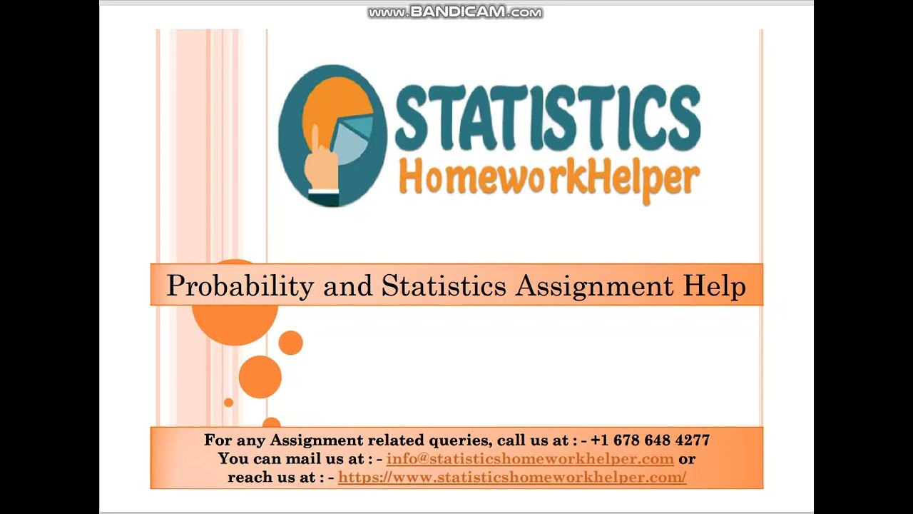 Probability and Statistics Assignment Help