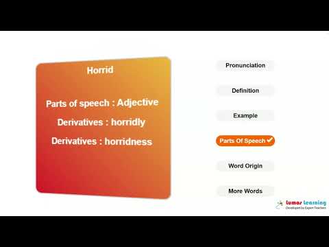 HORRID - Definition, pronunciation, grammar, meaning - Practice grade 8 vocabulary