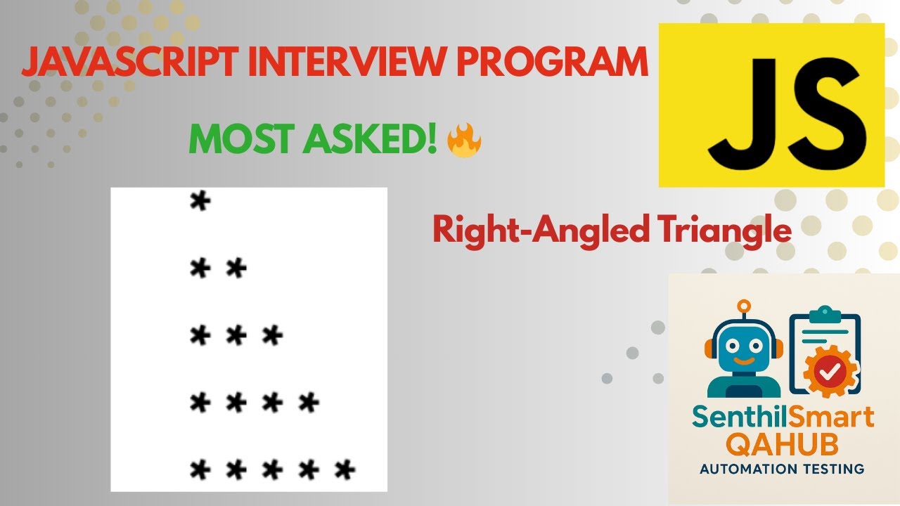 Right-Angled Triangle Star Pattern Program in JavaScript | JavaScript Pattern for Interviews