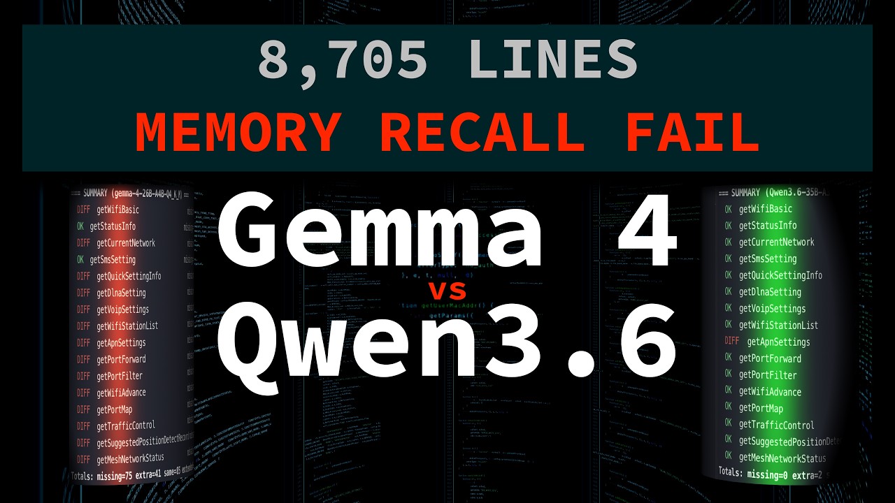 Qwen3.6 vs Gemma 4: Which Actually Remembers Your Code?