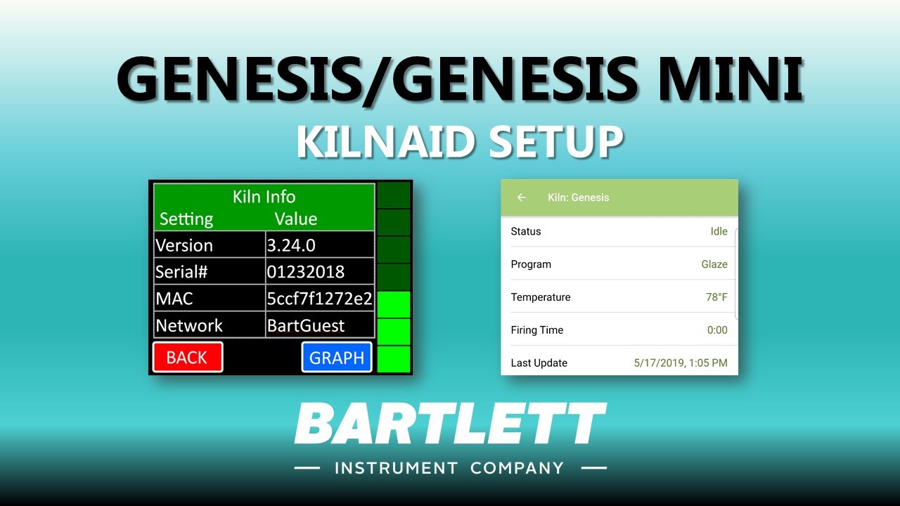 Bartlett Genesis/Genesis Mini | KilnAid App Setup